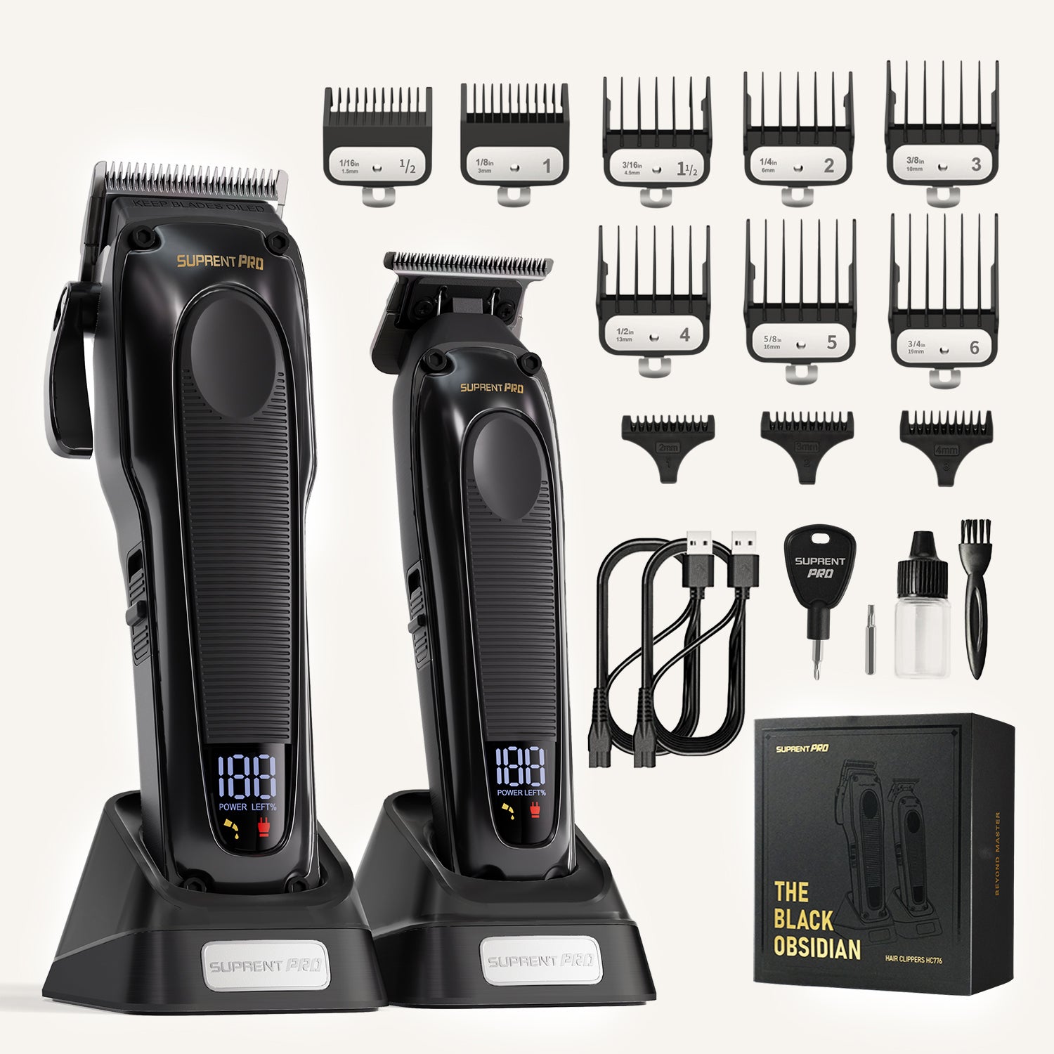 The Black Obsidian Professional Clipper and Trimmer Set - HC776BX ...